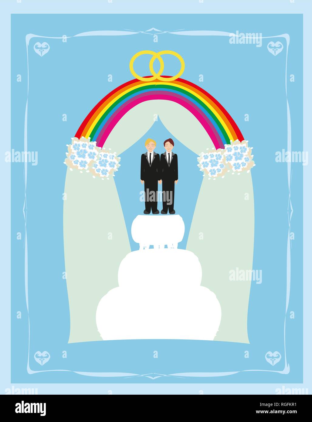 Gay marriage cake card design Stock Vector Image & Art - Alamy