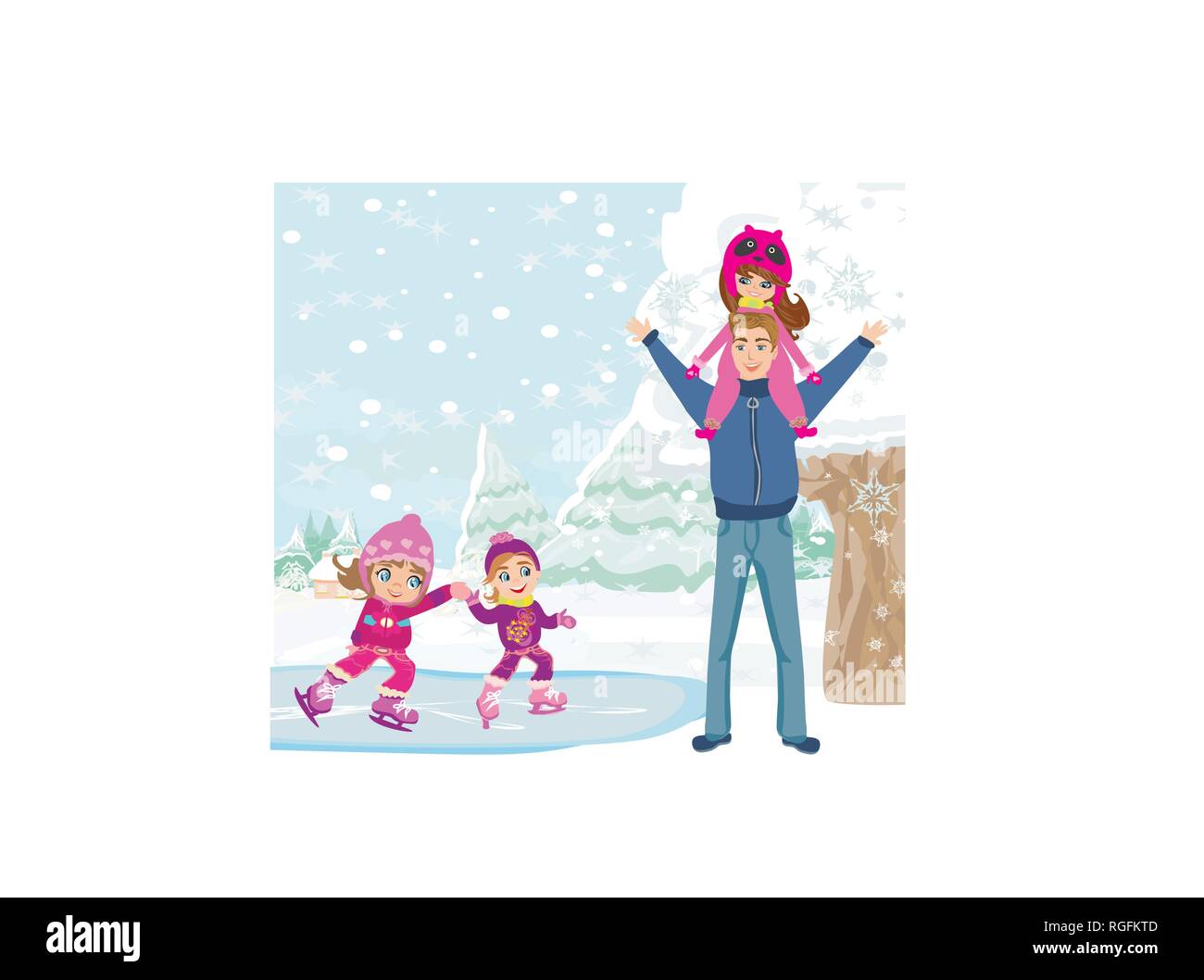 Poster template ice skating rink Stock Vector Images - Alamy