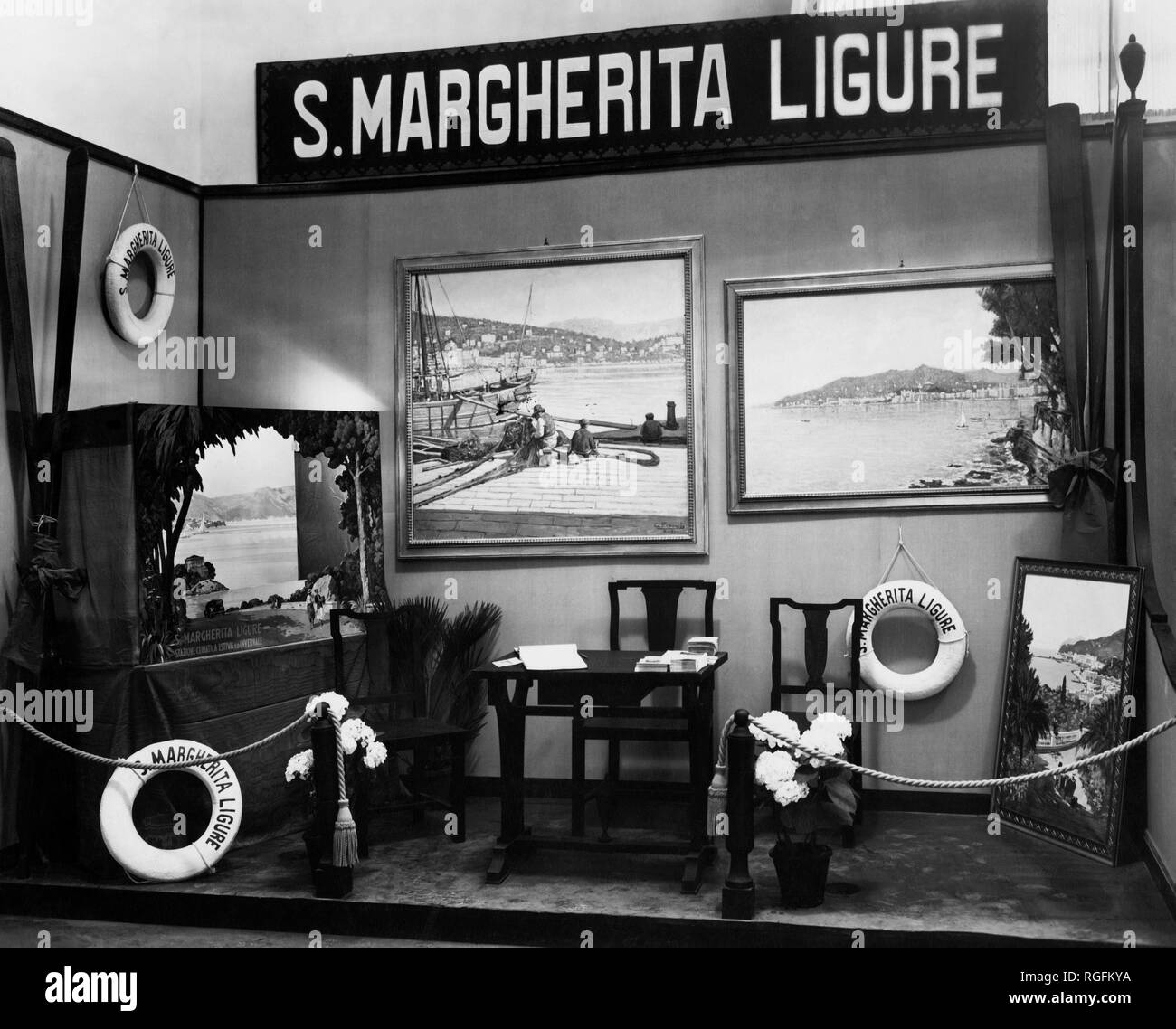 Italy, Milan, tourism booth at the Milan Fair, 1933 Stock Photo - Alamy