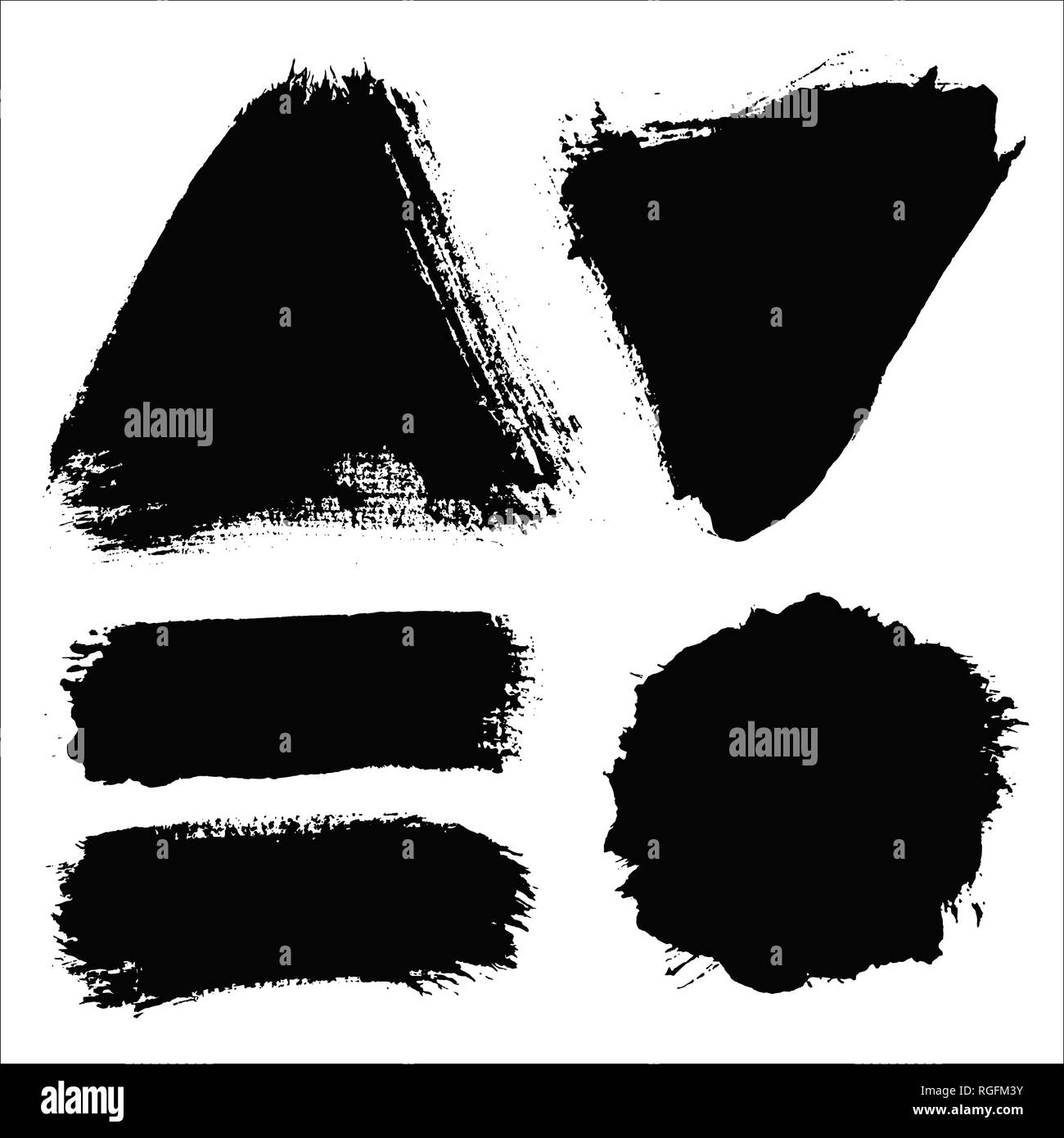 Brush strokes set vector painted isolated objects Stock Vector Image & Art - Alamy