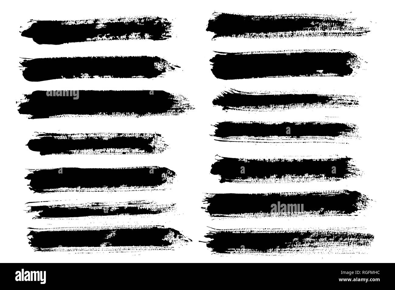 Brush strokes set vector painted isolated objects Stock Vector Image & Art - Alamy