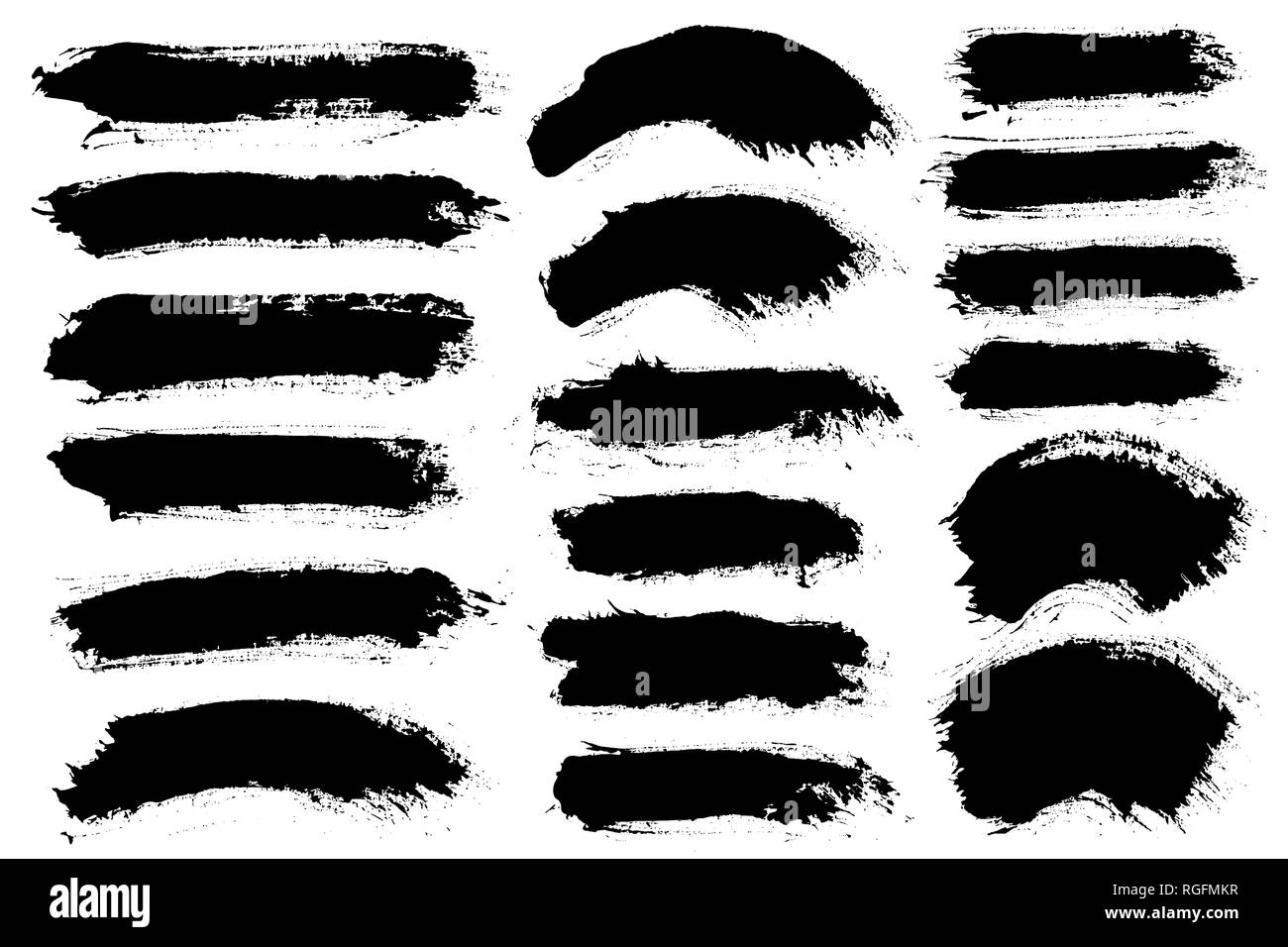 Brush strokes set vector painted isolated objects Stock Vector Image & Art - Alamy