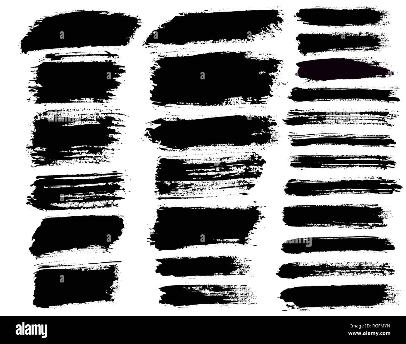 Brush strokes set vector painted isolated objects Stock Vector Image & Art - Alamy