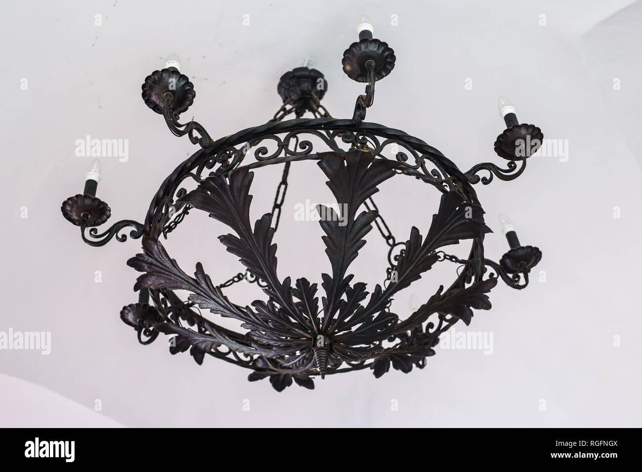 Lighting and illumination concept - Medieval gothic chandelier Stock ...