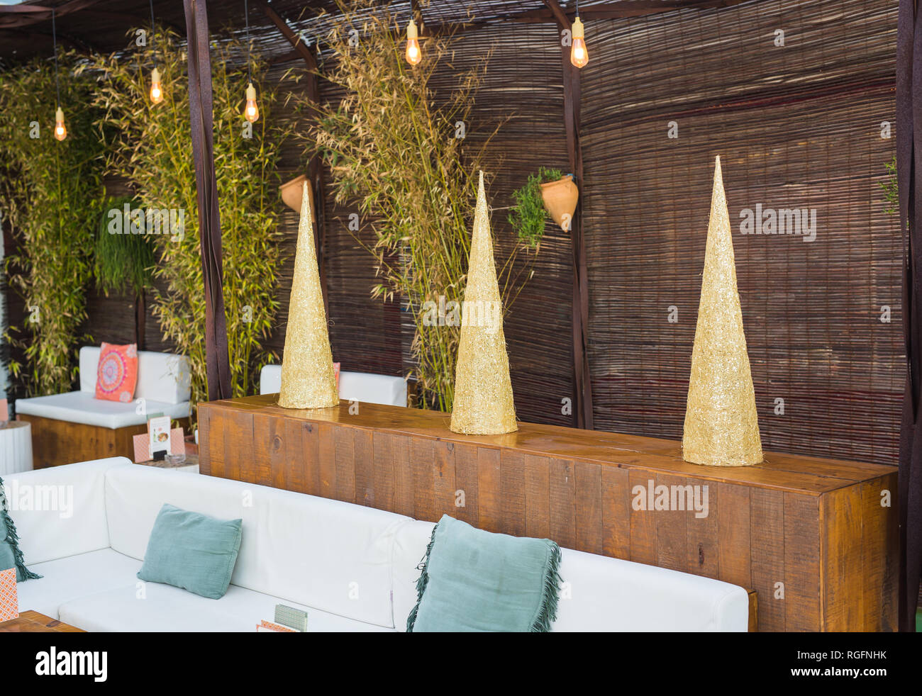 The interior of the coffee house. Decor in lounge cafe Stock Photo - Alamy