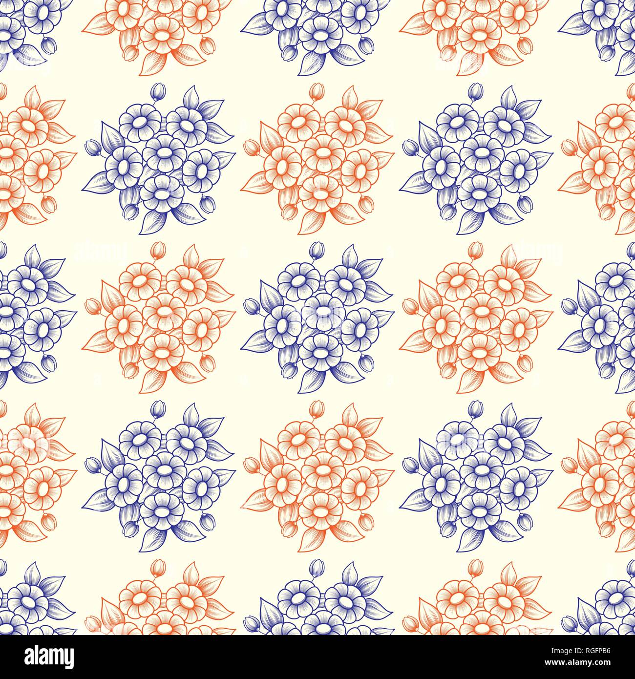 Seamless two color outline daisies background with yellow wallpaper ...