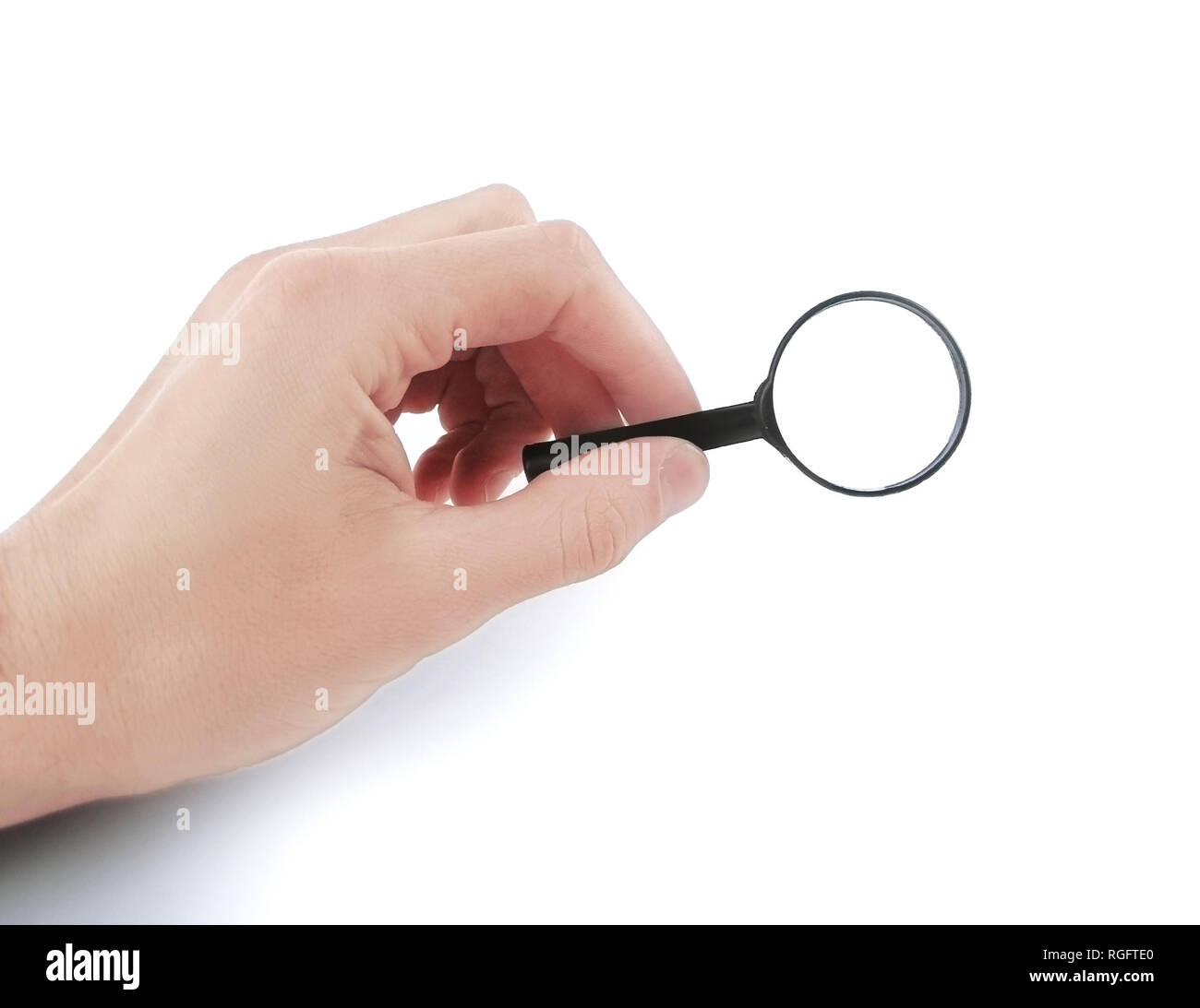 close up. magnifying glass in hand businessman.photo with copy space ...