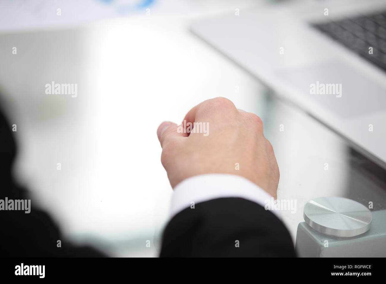 close up.the businessman's hand over the Desk Stock Photo - Alamy