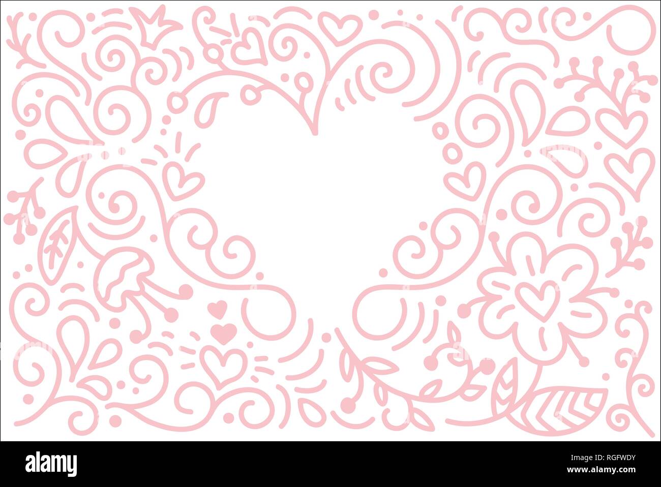 Vector monoline calligraphy background for Happy Valentines Day ...