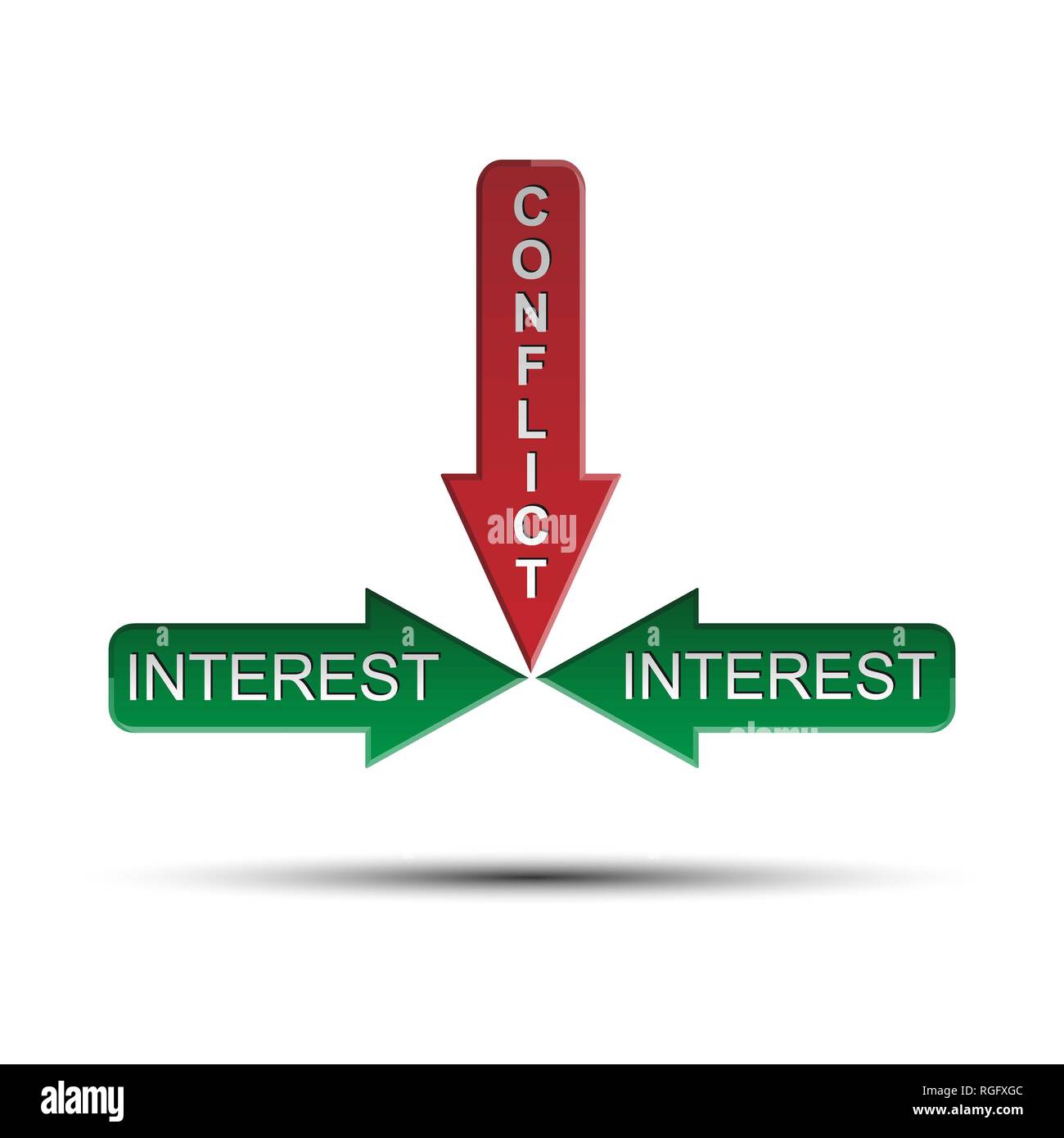 Infographics, two arrows labeled interest and an arrow pointing to a ...