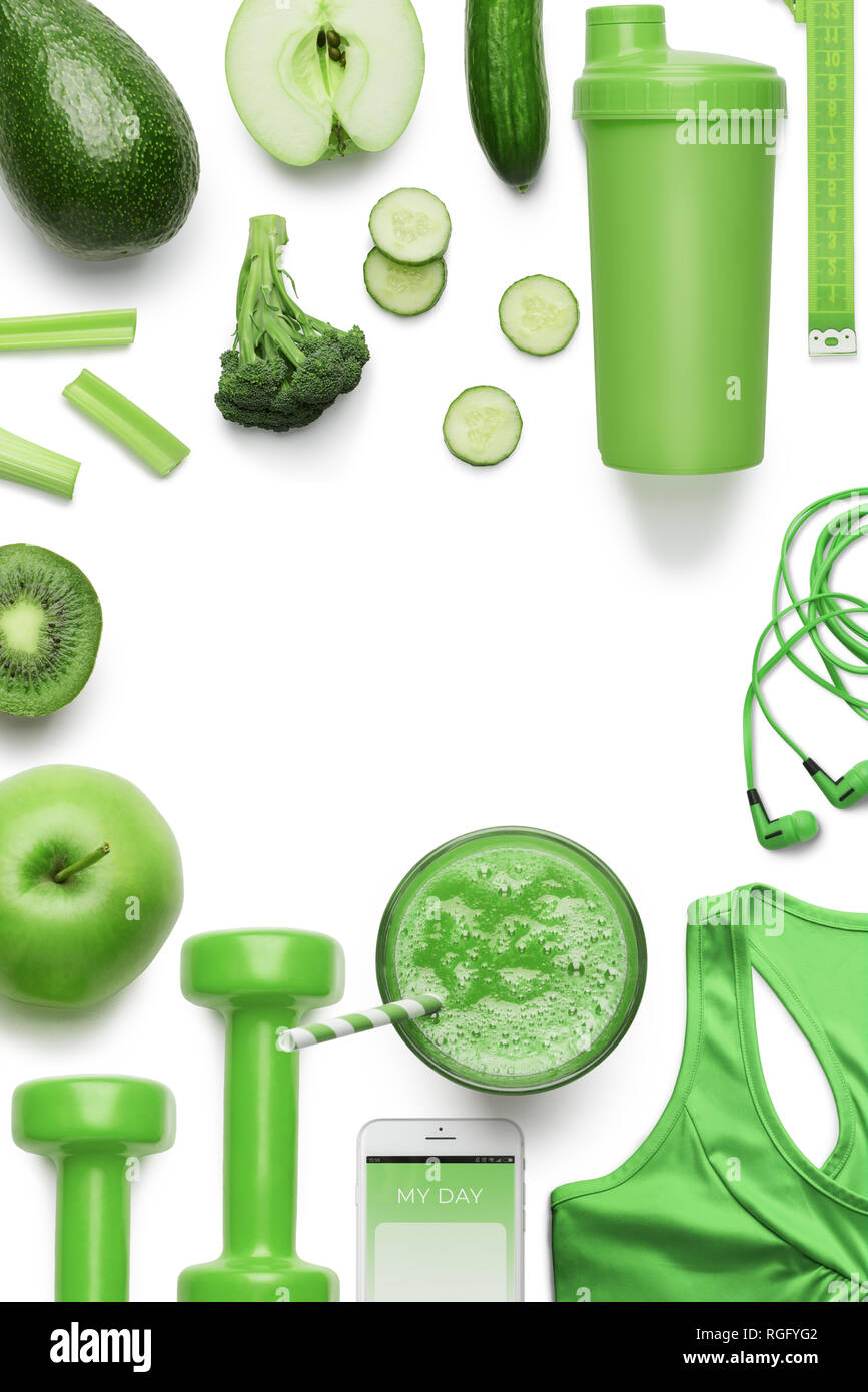 Items for living healthy Stock Photo - Alamy