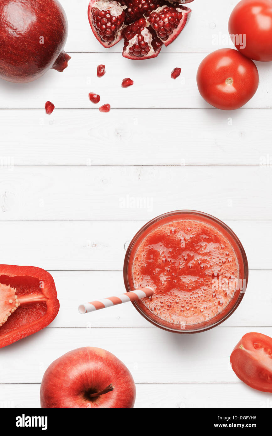 Red ingredients and fresh smoothie Stock Photo - Alamy