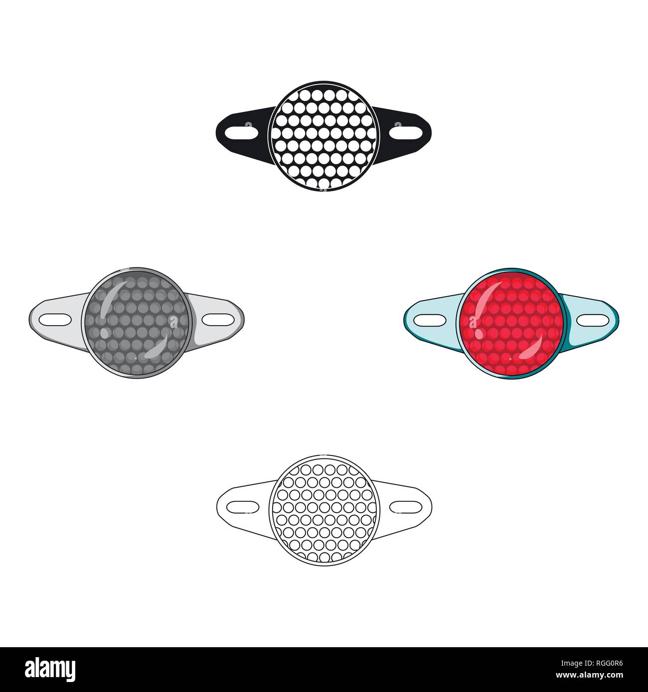 Reflector for cyclists. Icon for better visibility on the road.Cyclist ...