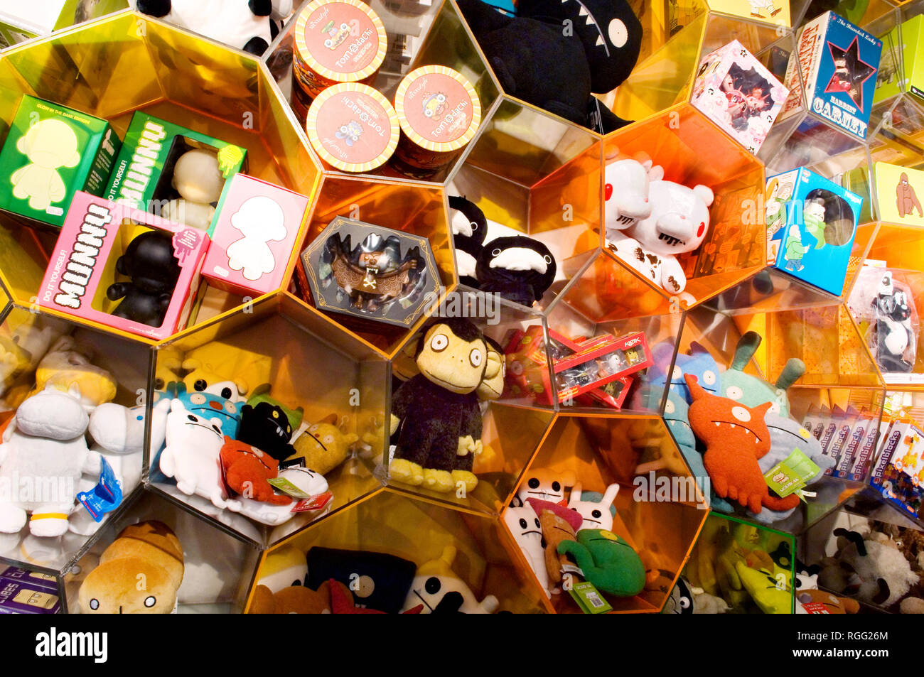 unusual toys in unusual shop display units, Playlounge, london Stock ...