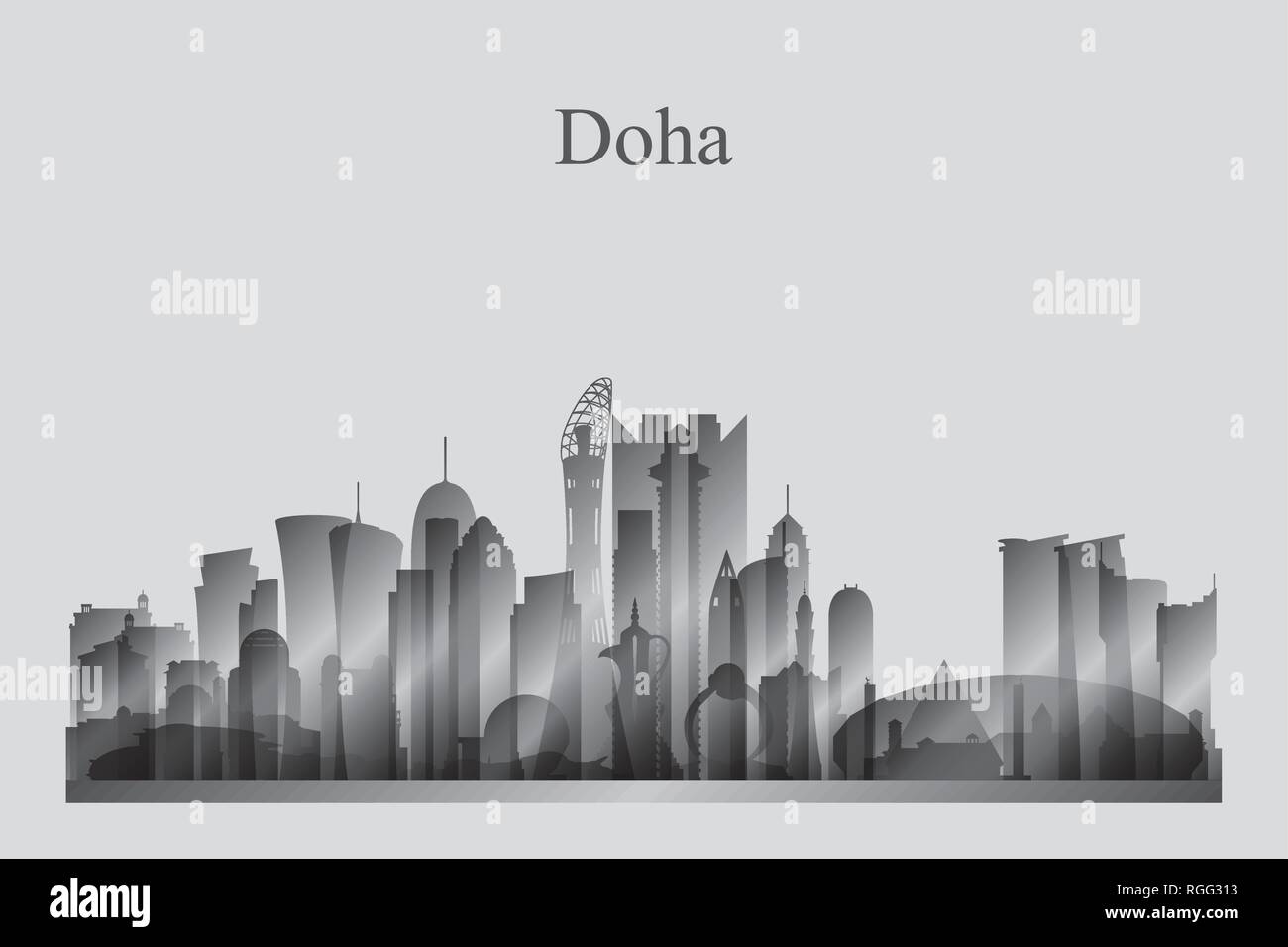 Qatar skyline vector hi-res stock photography and images - Alamy