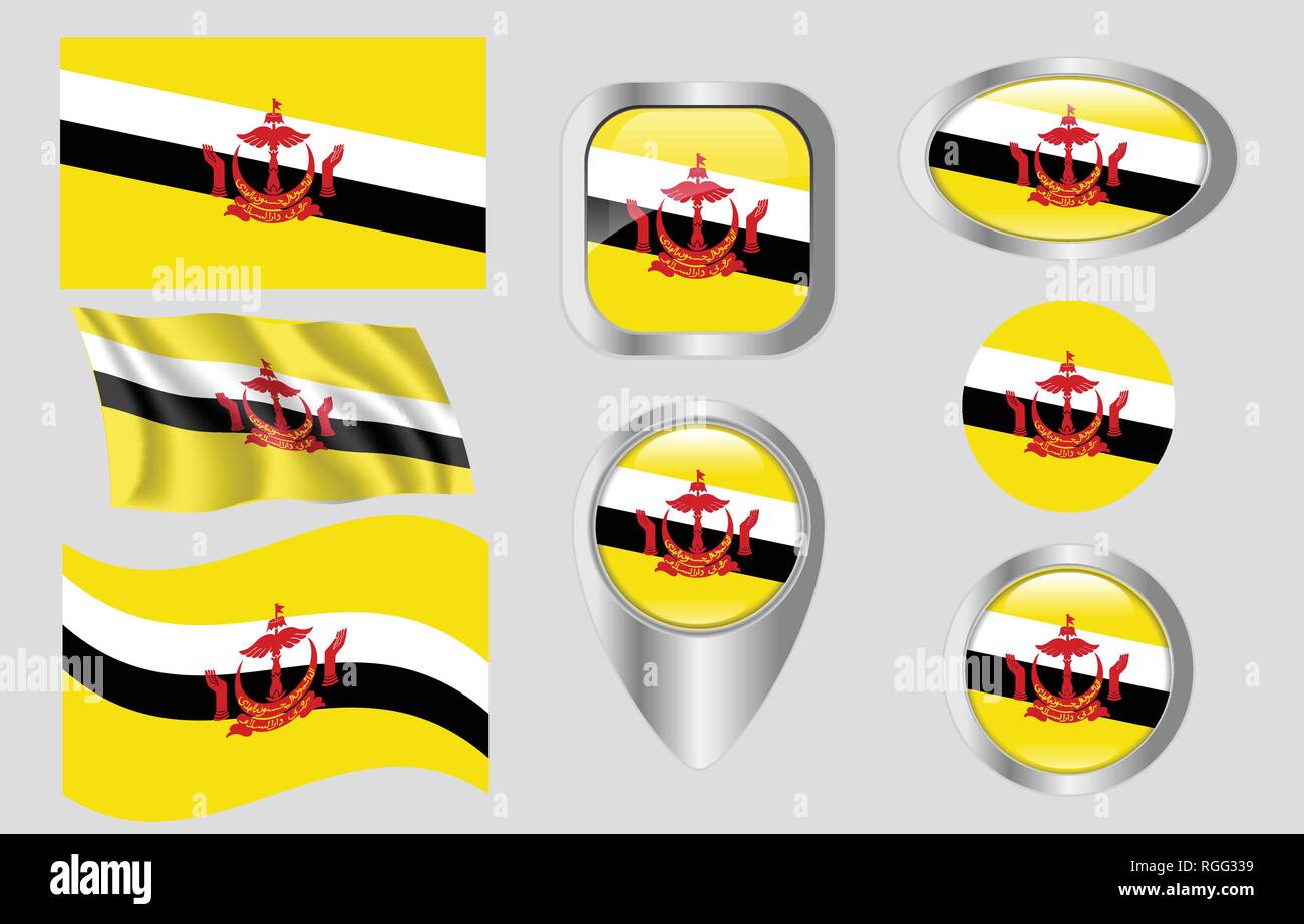 Round flag of brunei Stock Vector Images - Alamy