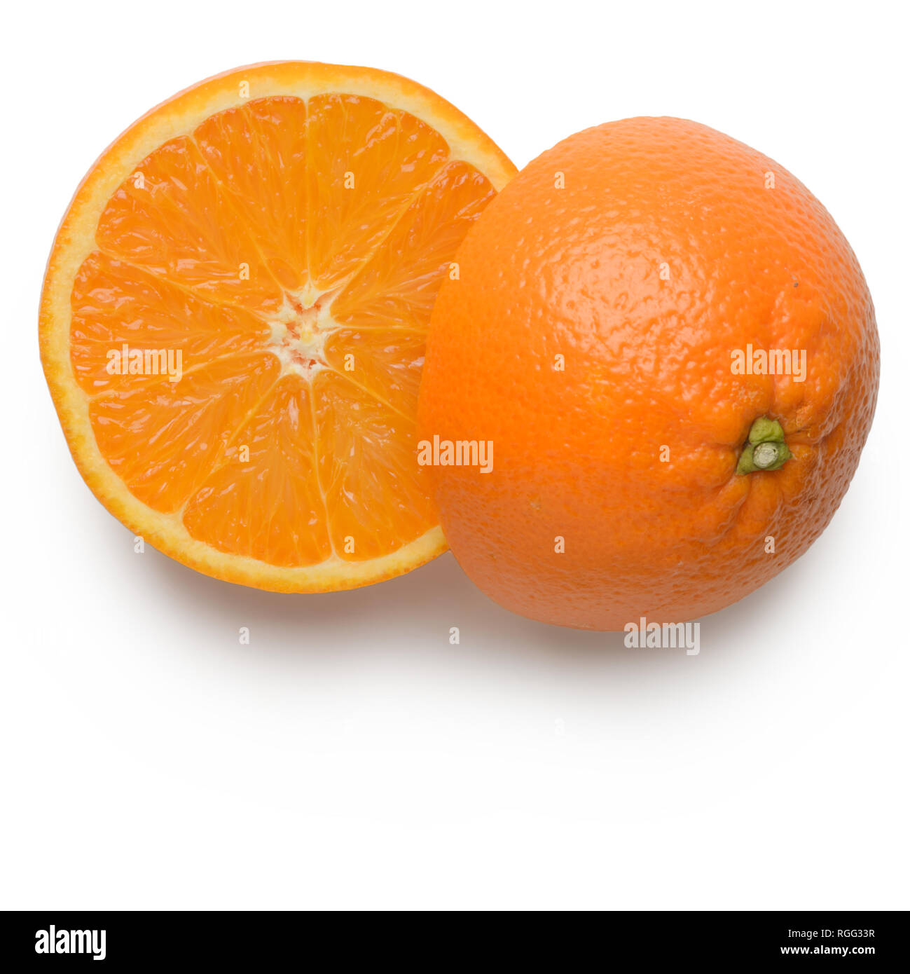 Orange halves isolated on white Stock Photo - Alamy