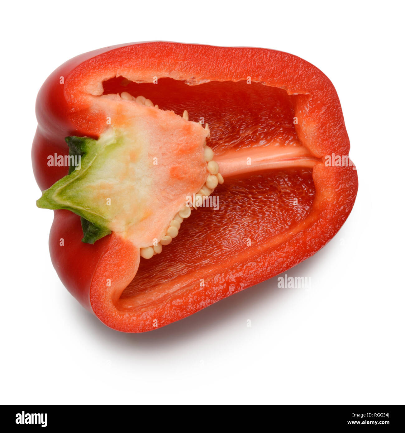 Half of red bell pepper Stock Photo - Alamy
