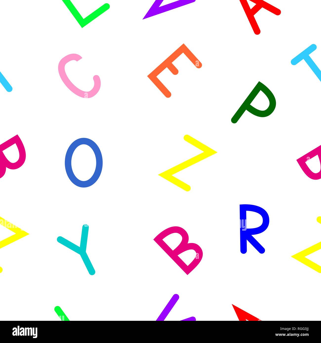 Seamless pattern of some colorful letters of alphabet isolated on a ...