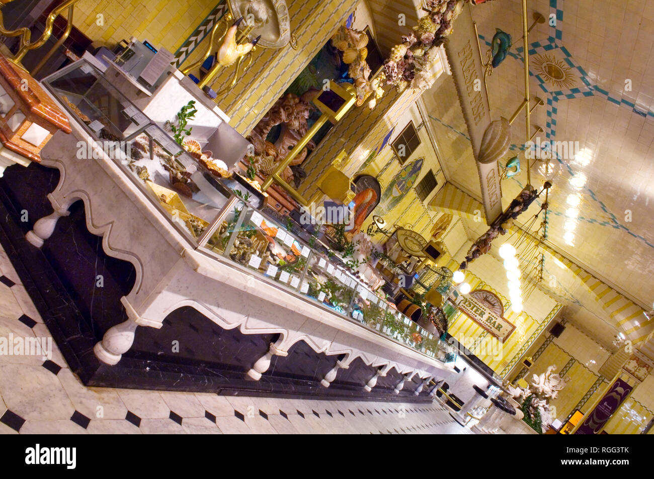 Fish counter, Harrods food department Stock Photo - Alamy