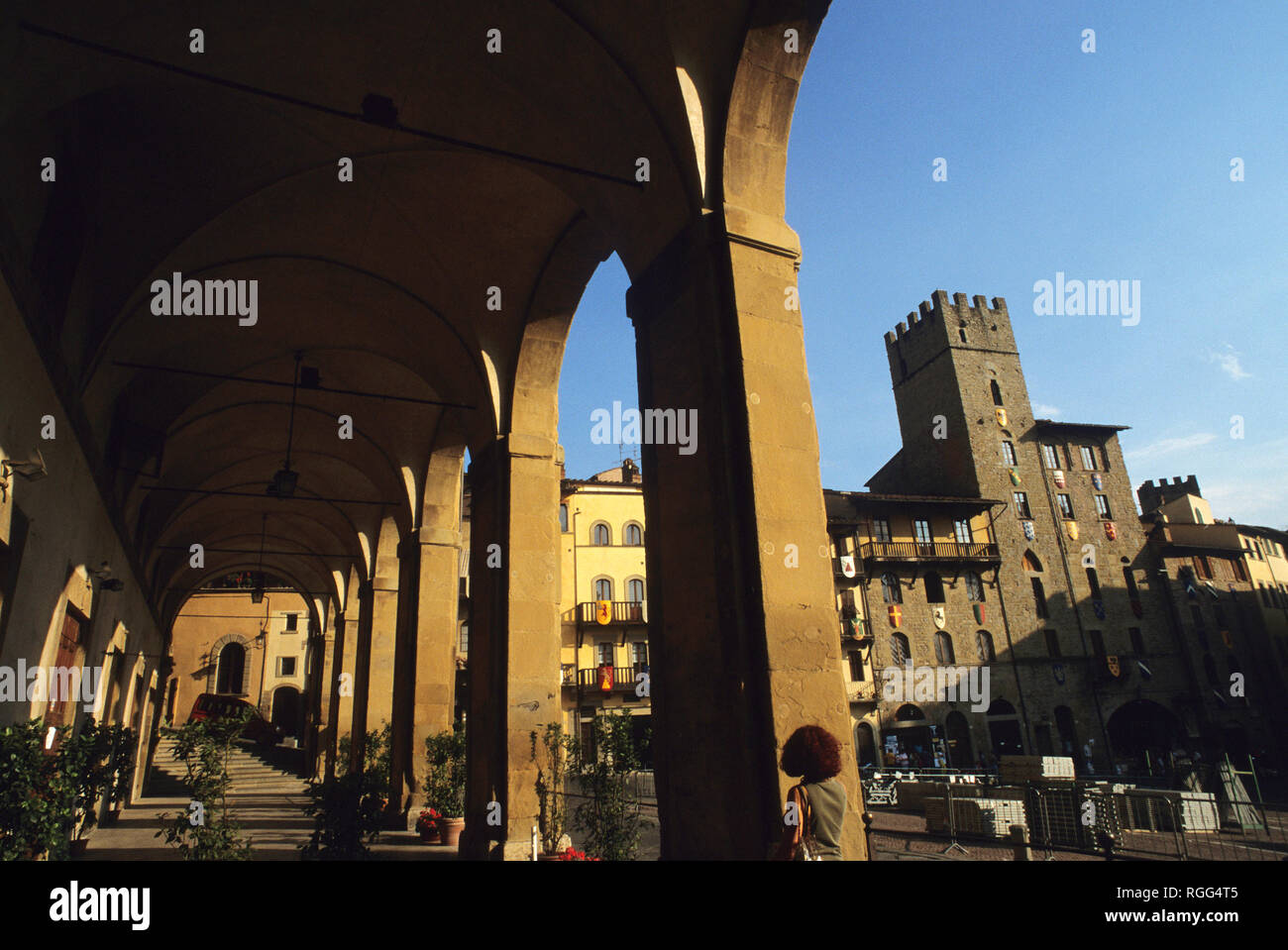 piazza grande (piazza vasari) loggia del vasari, arezzo, toscana ...