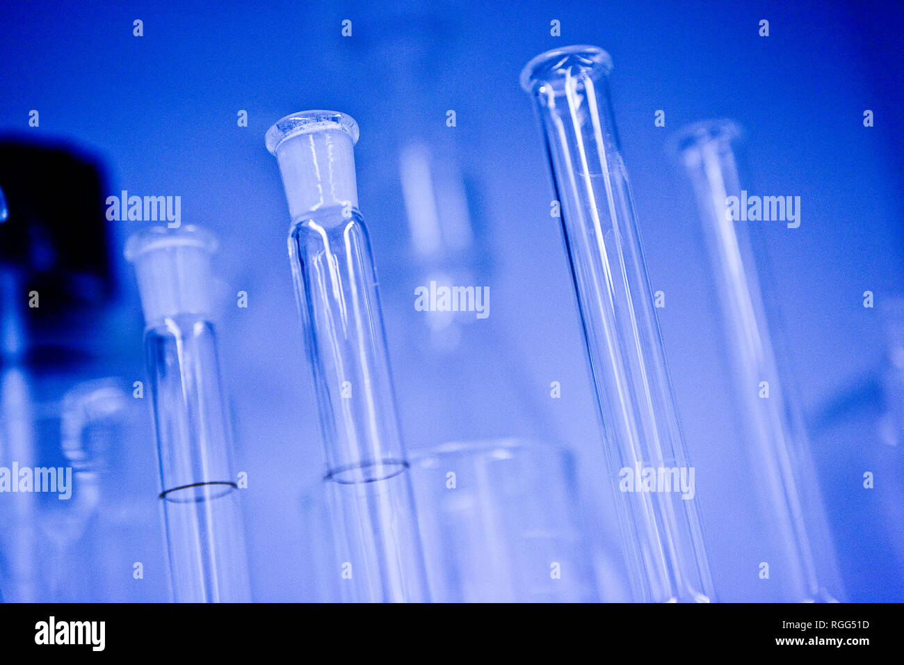 Laboratory artisan glass test tubes Stock Photo - Alamy