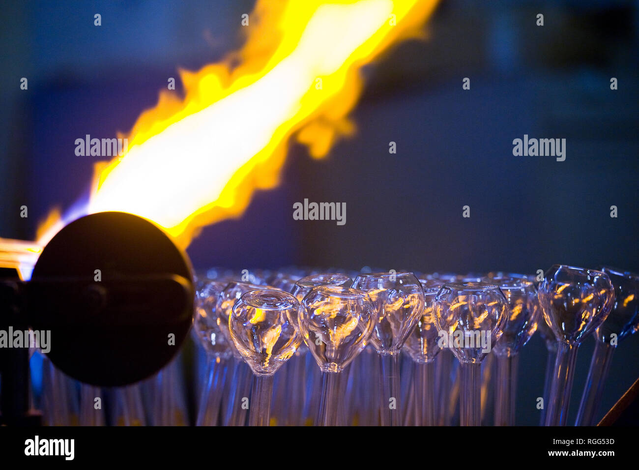 Manufacture of transparent glass test tube Stock Photo - Alamy