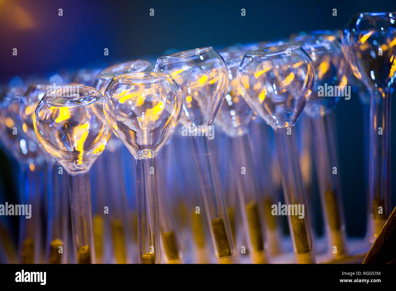 Laboratory artisan glass test tubes Stock Photo - Alamy