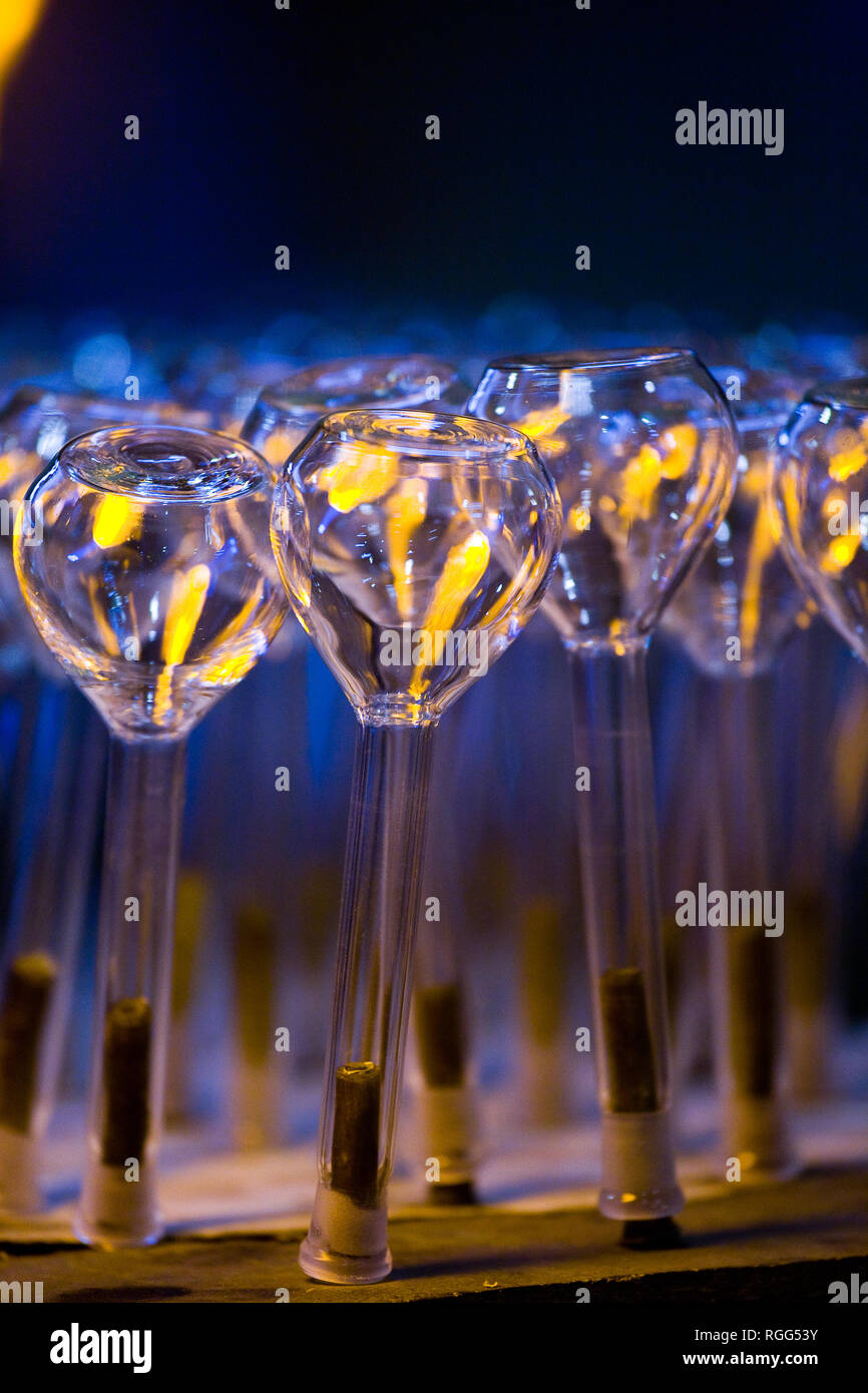 Laboratory artisan glass test tubes Stock Photo - Alamy