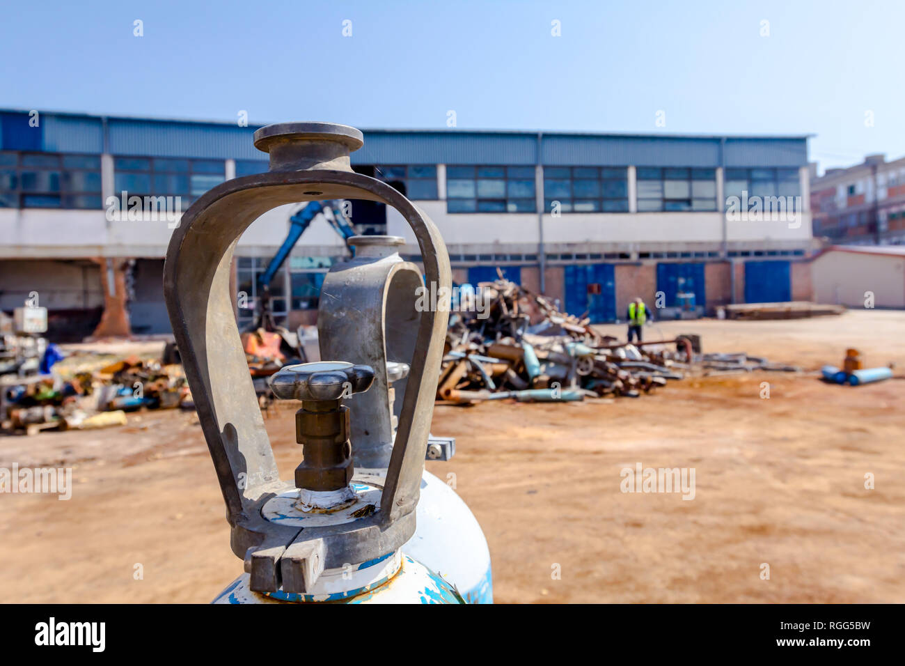 Welding gas tank, for cutting scrap metal with acetylene torch at ...