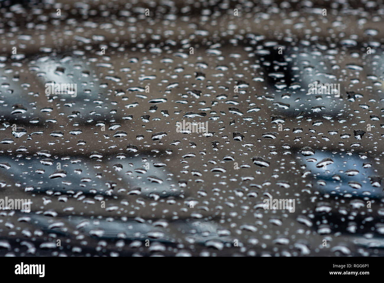 drops of water on the car after rain - Image Stock Photo - Alamy