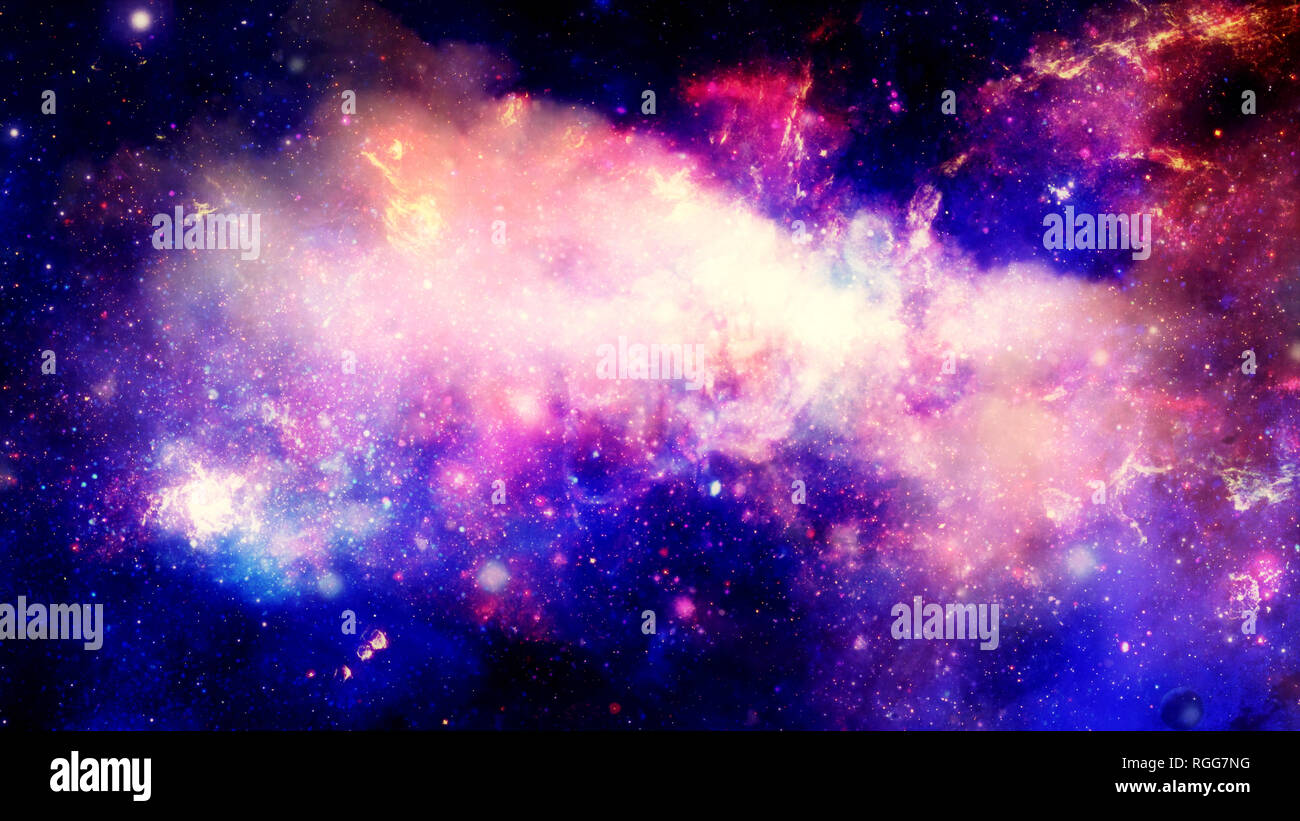 3D rendering of a stellar nebula and cosmic dust, cosmic gas clusters ...