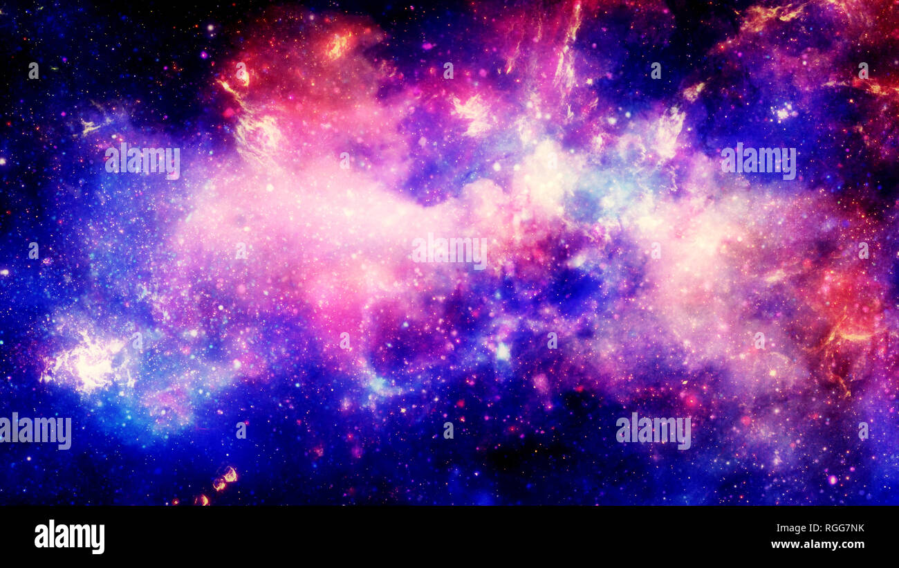 3D rendering of a stellar nebula and cosmic dust, cosmic gas clusters ...