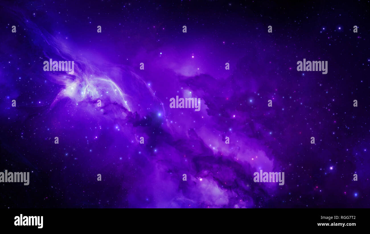 3D rendering of a stellar nebula and cosmic dust, cosmic gas clusters ...