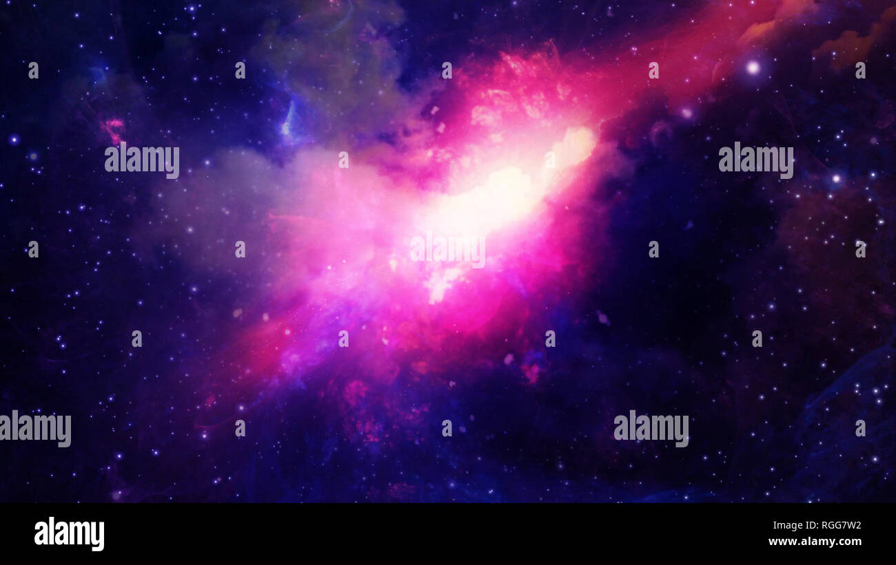 3D rendering of a stellar nebula and cosmic dust, cosmic gas clusters ...