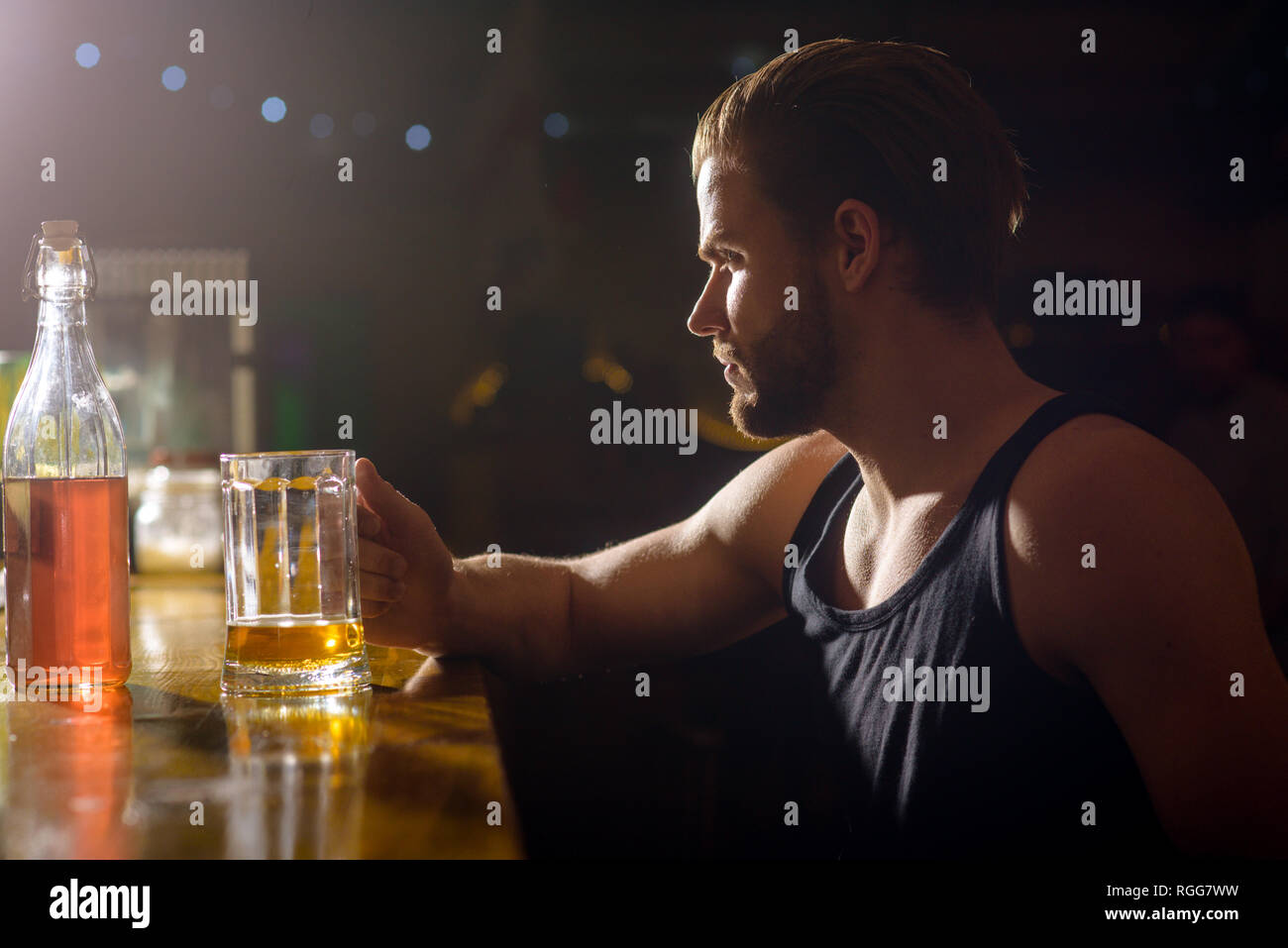 Refreshing beer to drink right now. Alcohol addiction and bad habit ...