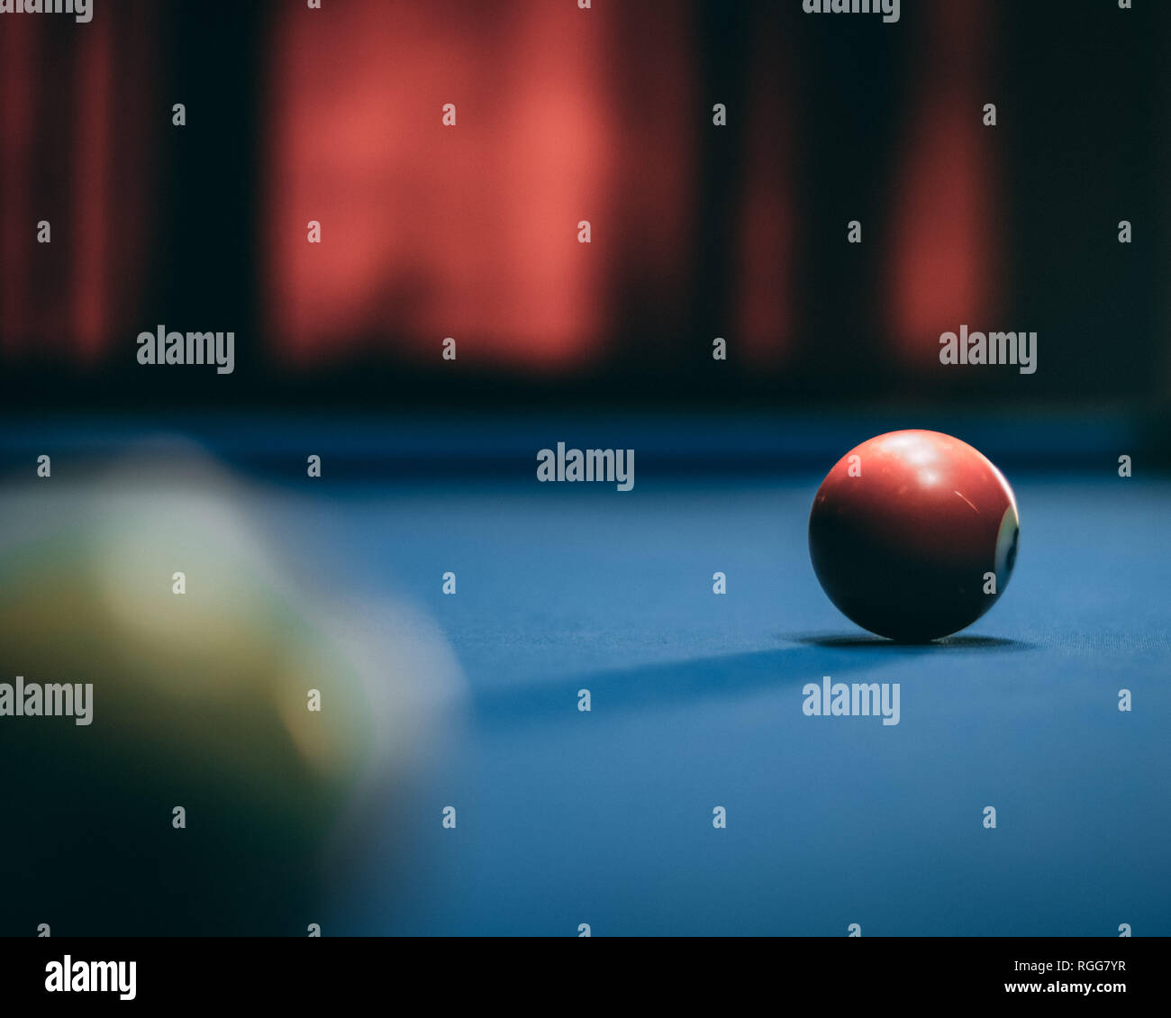 Photo of red ball in pool game Stock Photo - Alamy
