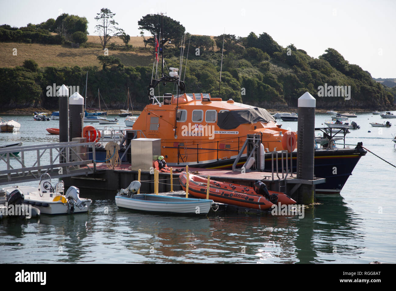 RNLI lifeboat on Salcombe Estuary, Devon England Stock Photo - Alamy