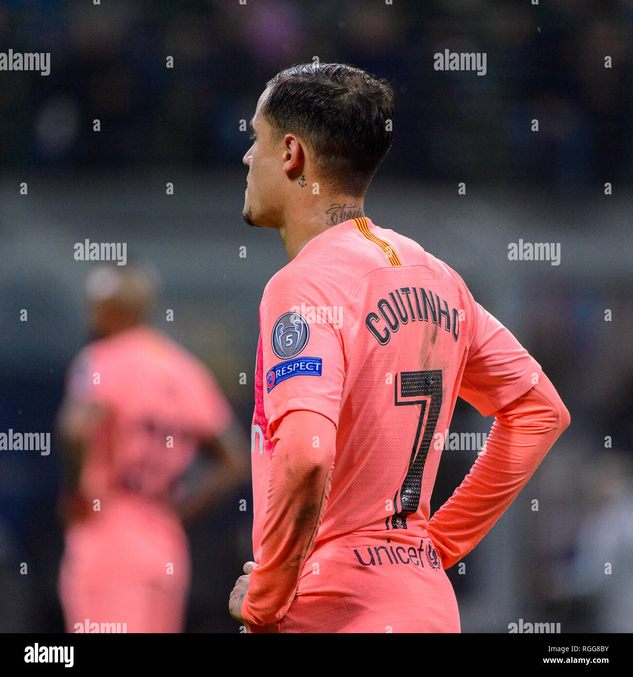 Milan - Nov 6, 2018: Philippe Coutinho 7 from behind. FC Internazionale ...