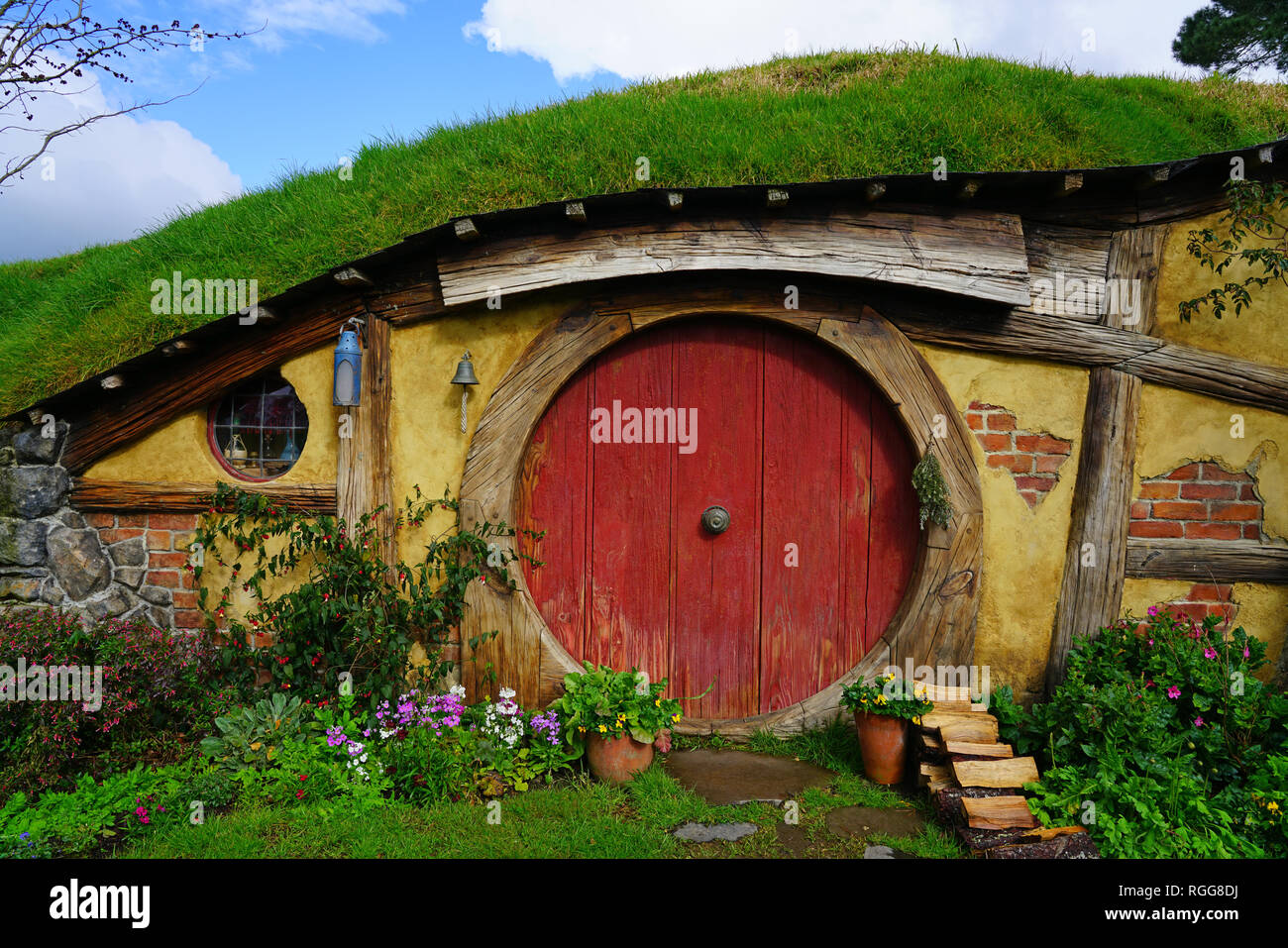 MATAMATA, NEW ZEALAND - View of the Hobbiton movie set, the Alexander ...