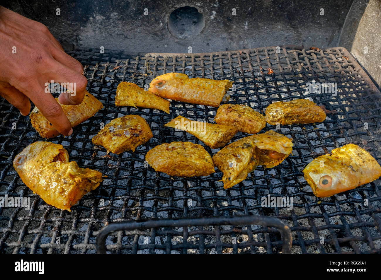 Roasted on charcoal barbecue hi-res stock photography and images - Alamy
