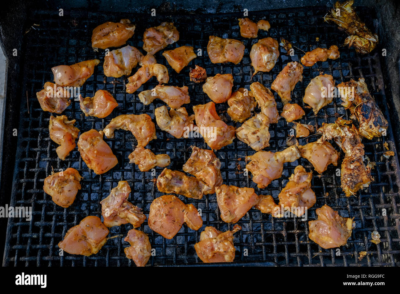 Chicken babrbeque on the grill Stock Photo - Alamy
