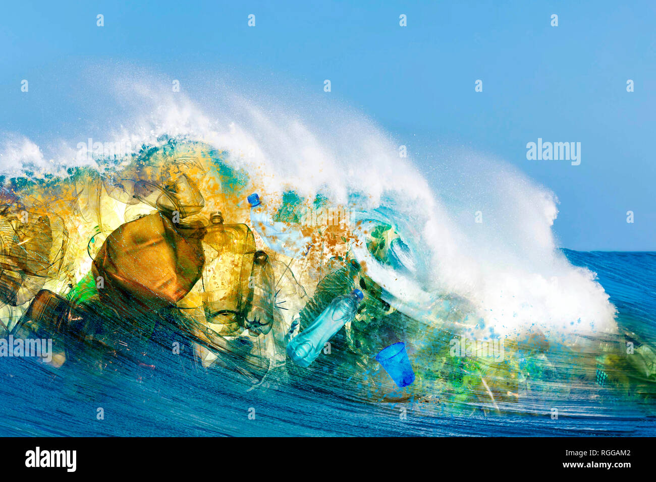 Collage of garbage and plastic debris in ocean Stock Photo - Alamy