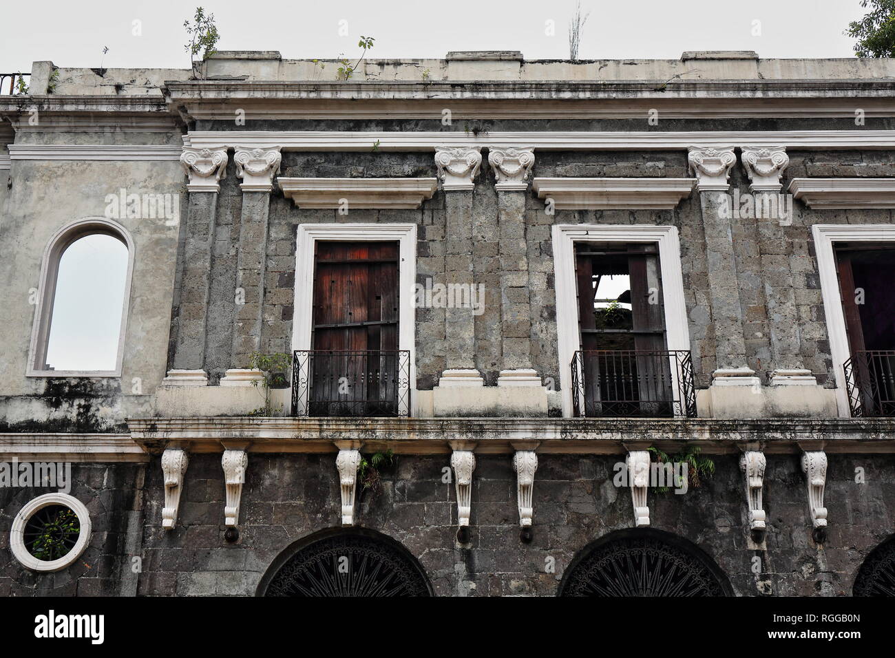 Facade of the ruined Aduana-Customs House or Intendencia-Intendance ...