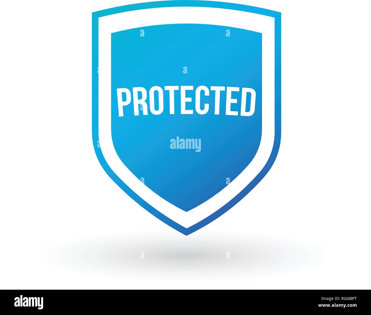 Protection shield concept, protected sign, Vector illustration isolated ...