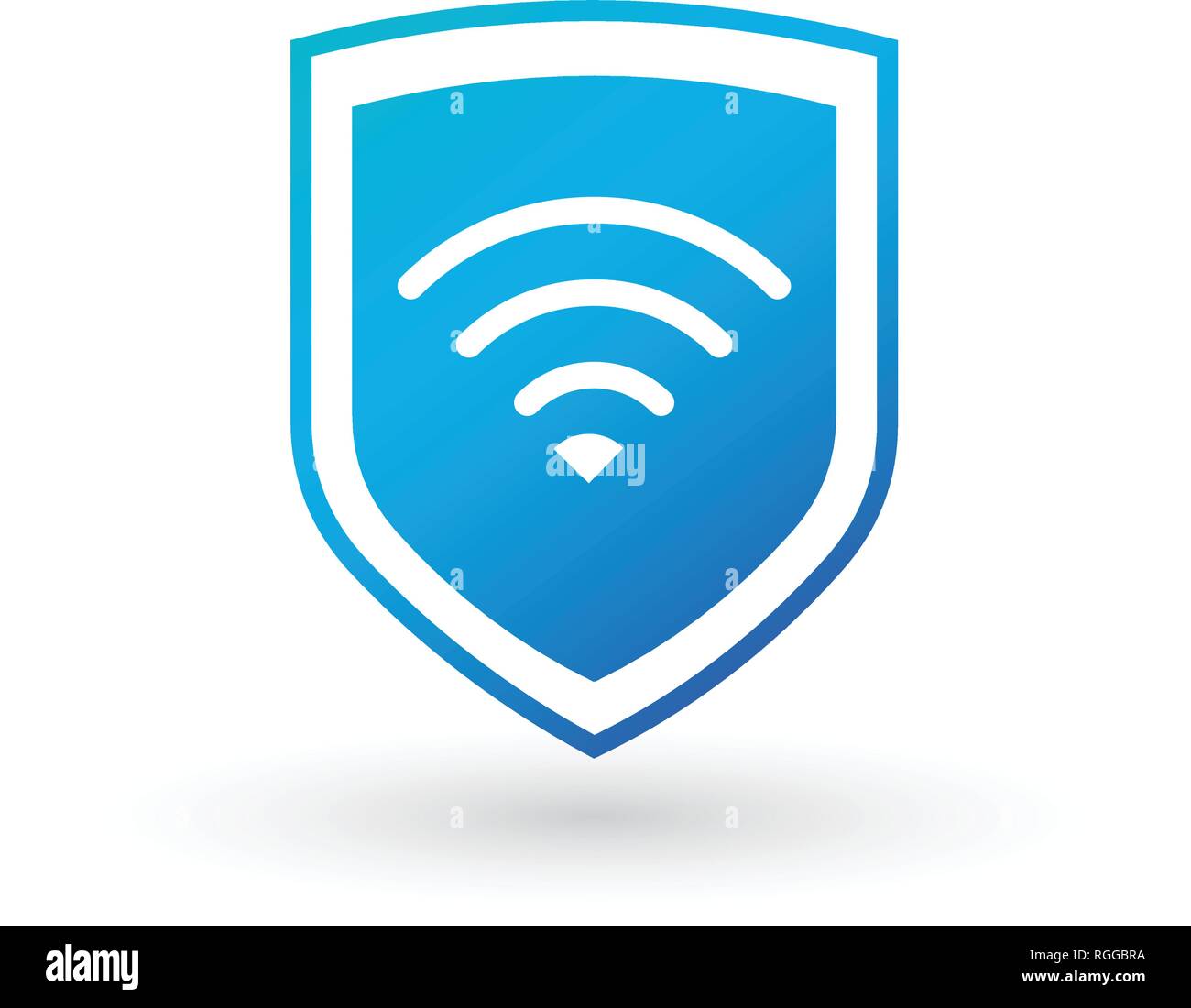 Shield icon. WiFi sign. Protectoin sign. Flat design. Vector ...