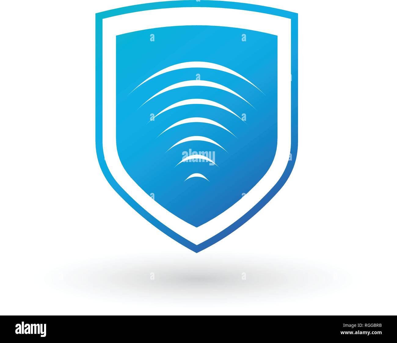 Shield icon. WiFi sign. Protectoin sign. Flat design. Vector ...