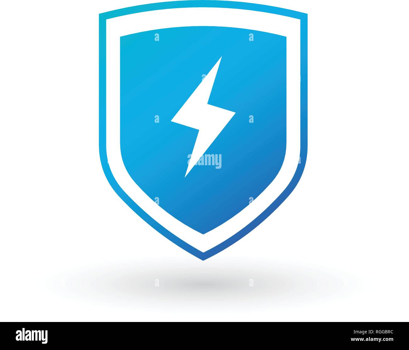 lightning and shield symbol protect vector logo template icon. Vector ...
