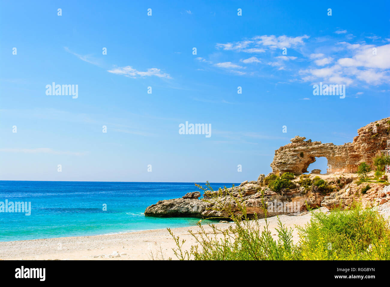 Albania beach dhermi hi-res stock photography and images - Alamy