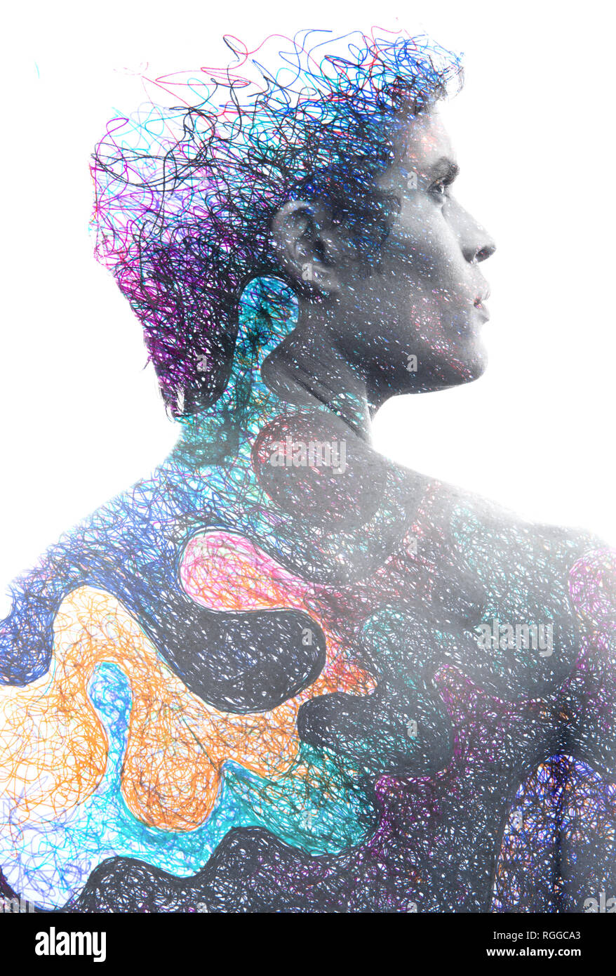 Photography blends in with original artwork Stock Photo - Alamy